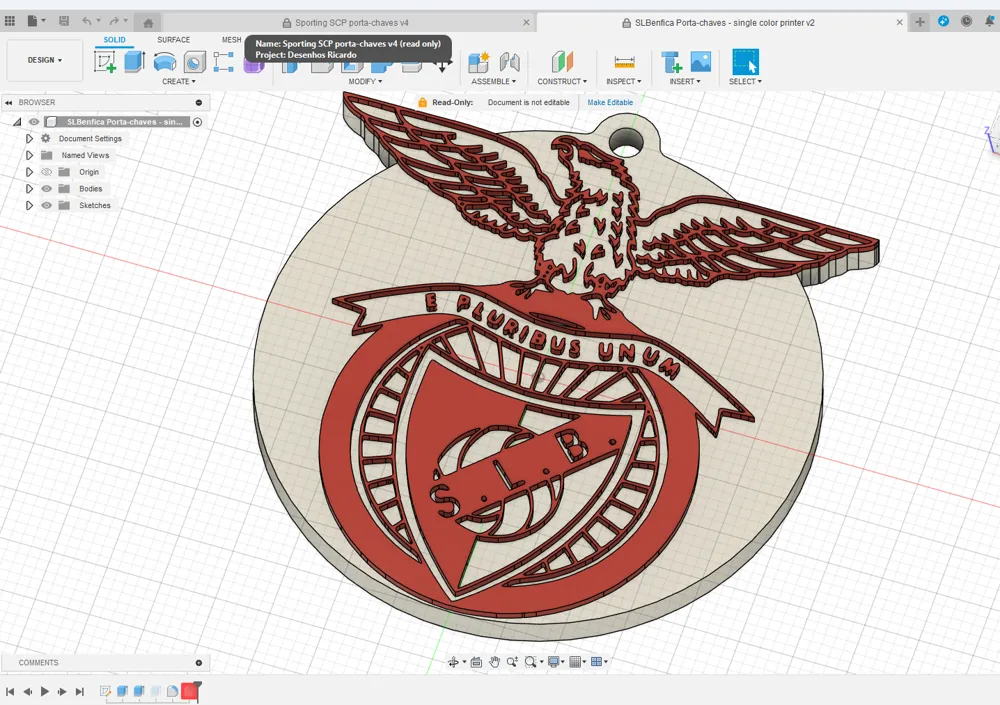 SLB Benfica keychain by dreamer - MakerWorld