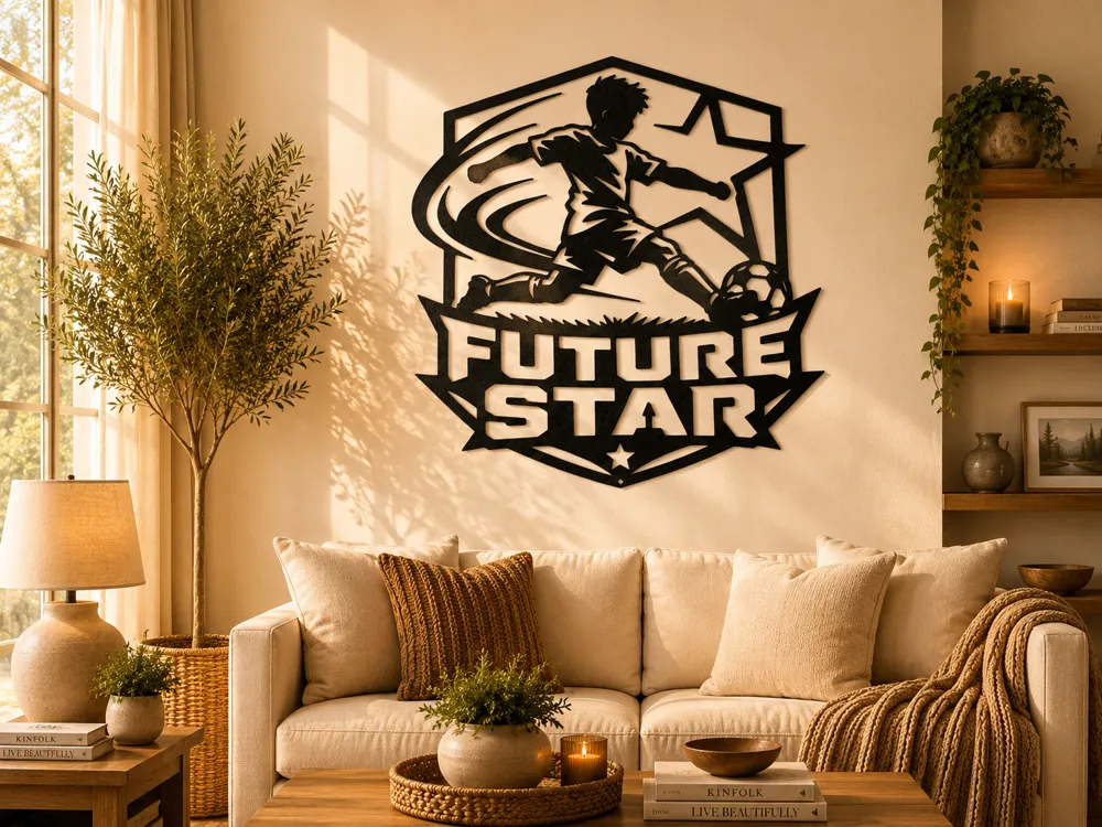Future Star Soccer Wall Art Decor - Free 3D Print Model - MakerWorld