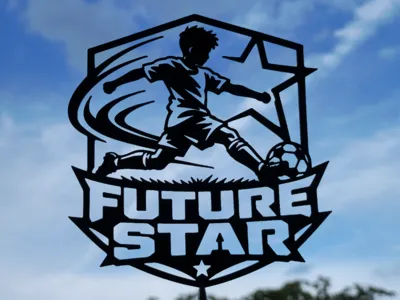 Future Star Soccer Wall Art Decor - Free 3D Print Model - MakerWorld