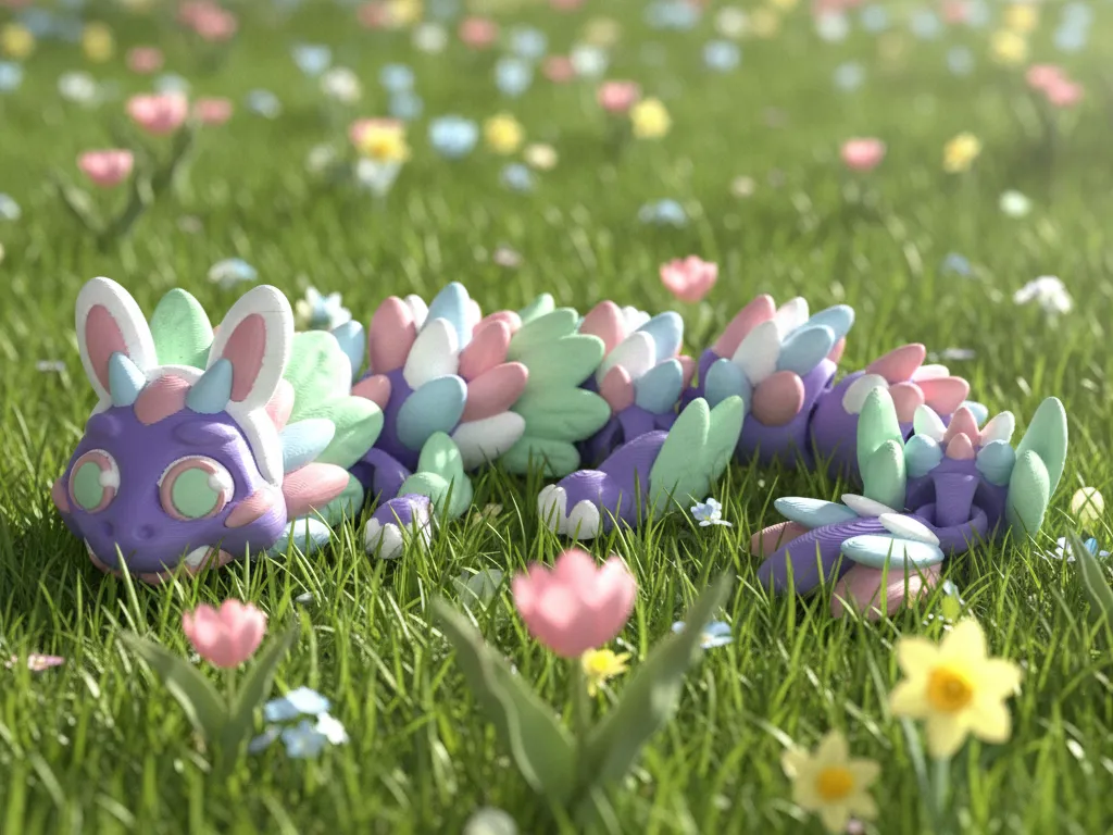 Spring Easter Articulated Dragon Flexi - Free 3D Print Model - MakerWorld