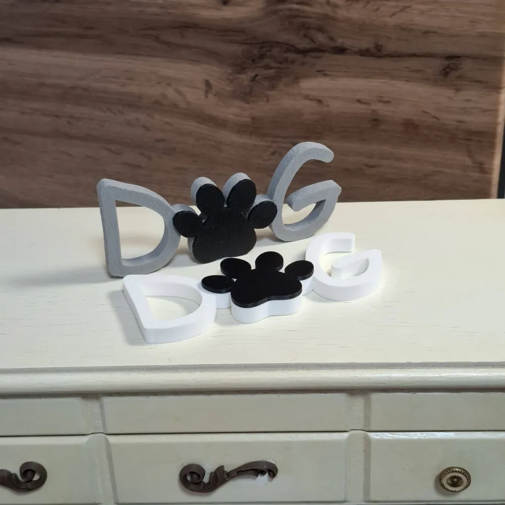 DOG Lettering - Free 3D Print Model - MakerWorld