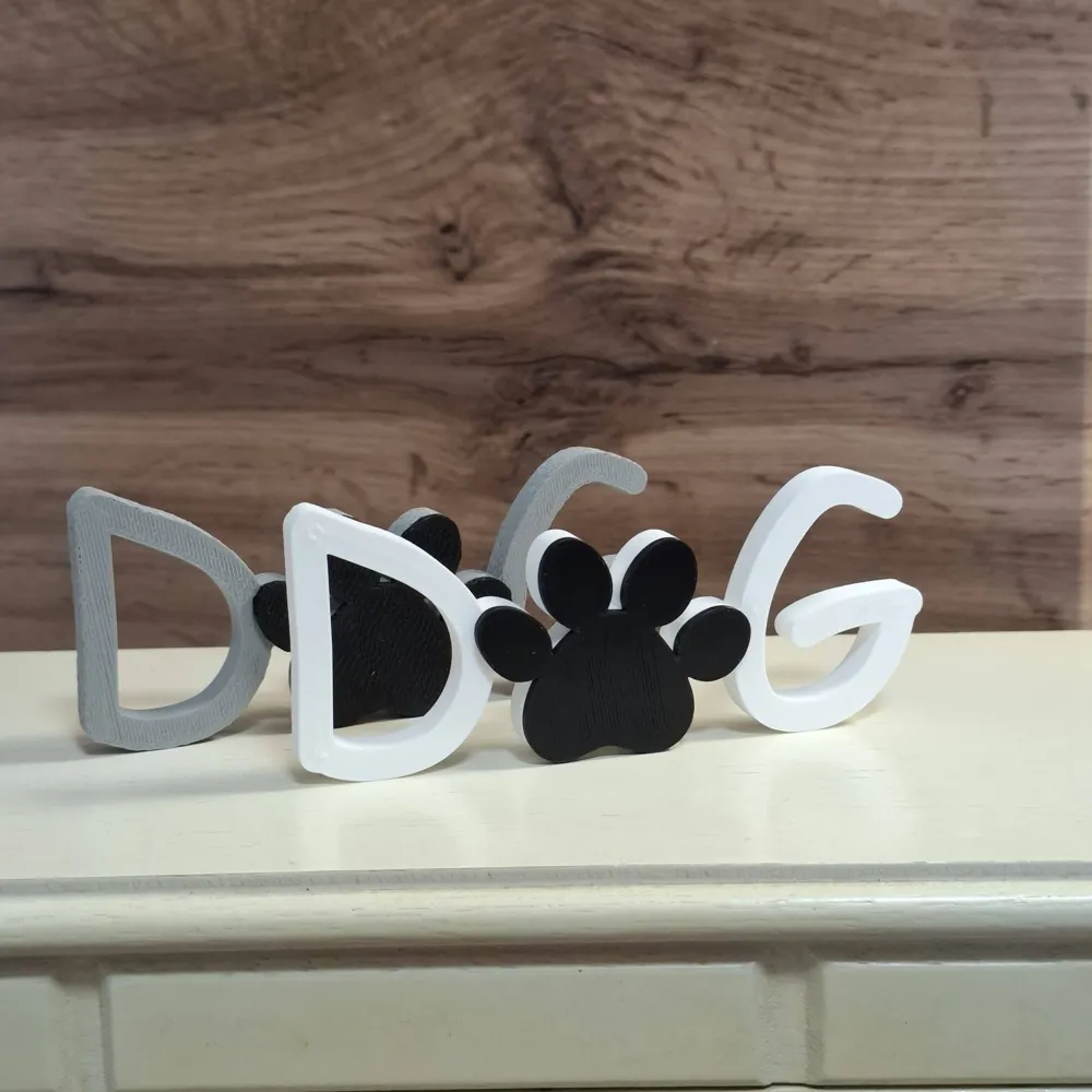 DOG Lettering - Free 3D Print Model - MakerWorld