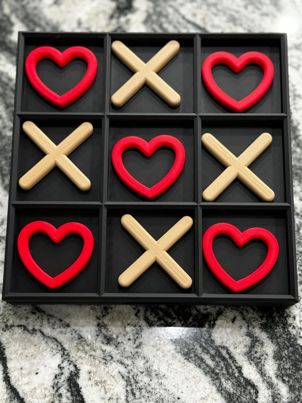 Love Connection - Tic Tac Toe - Table Top Game w/ built in storage by ...