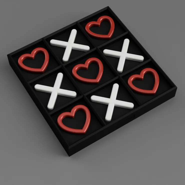 Love Connection - Tic Tac Toe - Table Top Game w/ built in storage by ...