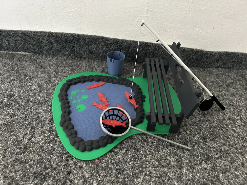 Elf's interactive fishing pond set - Free 3D Print Model - MakerWorld