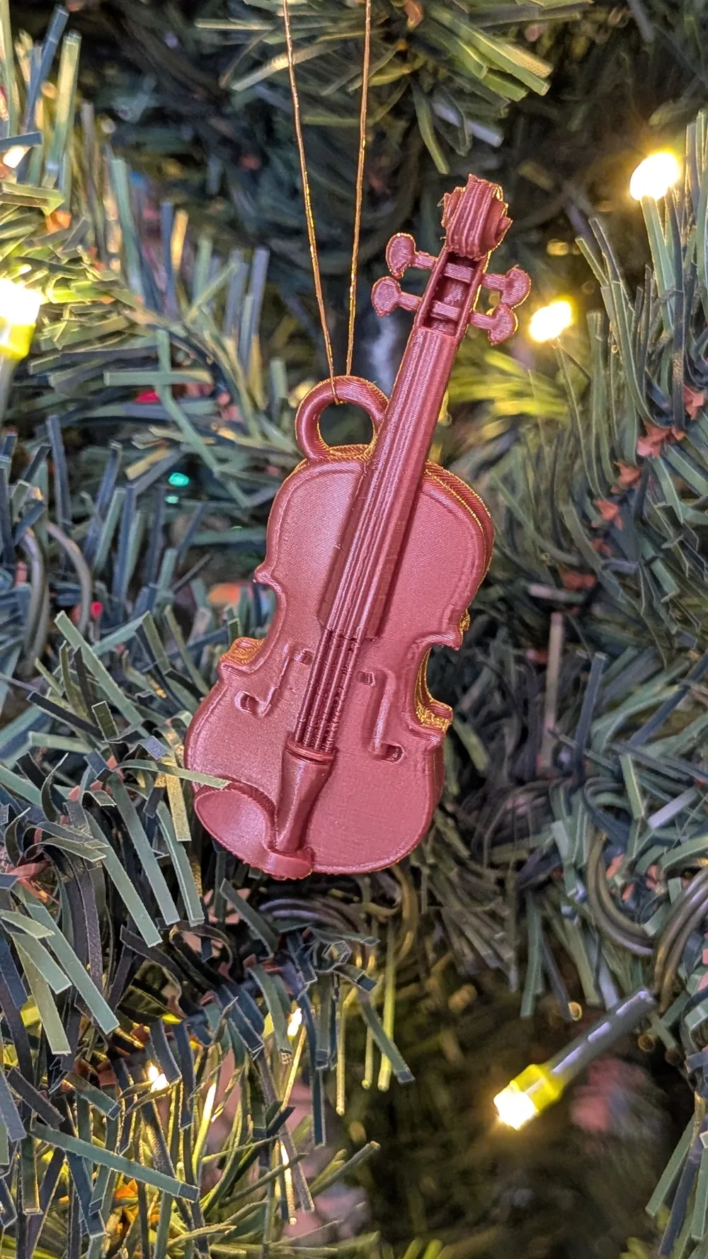 Violin Christmas Tree Ornament - Free 3D Print Model - MakerWorld