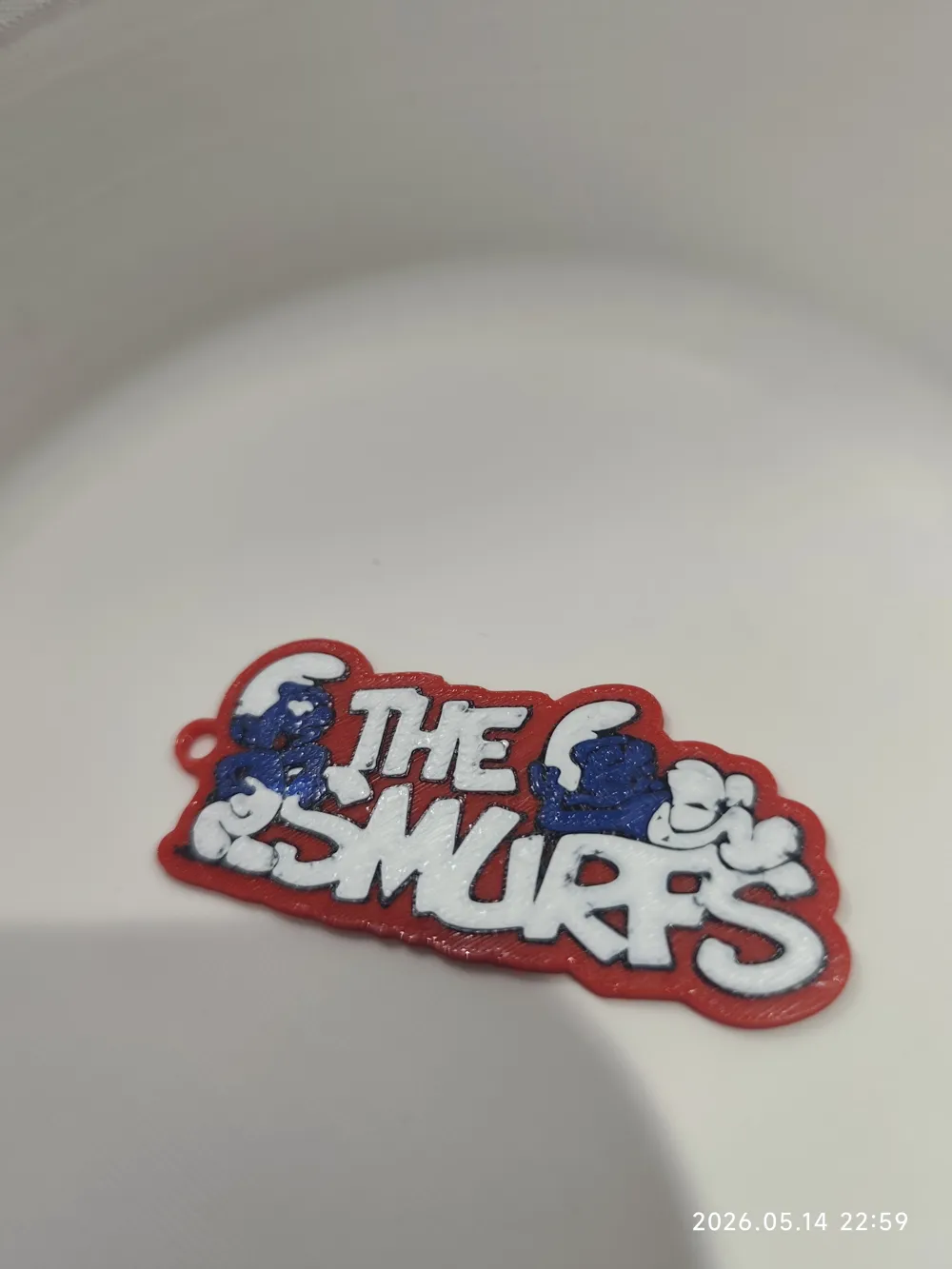 The smurfs logo keychain - Free 3D Print Model - MakerWorld