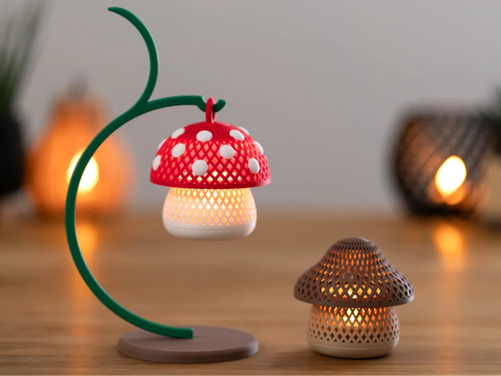Mini Mushroom Tea Light Lantern - Free 3D Print Model - MakerWorld