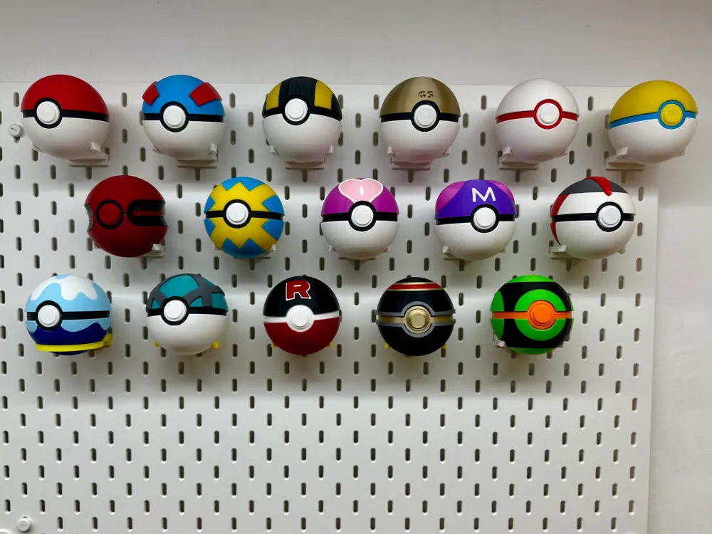 IKEA SKADIS Pokeball Holder by Torikami MakerWorld: Download Free 3D Models