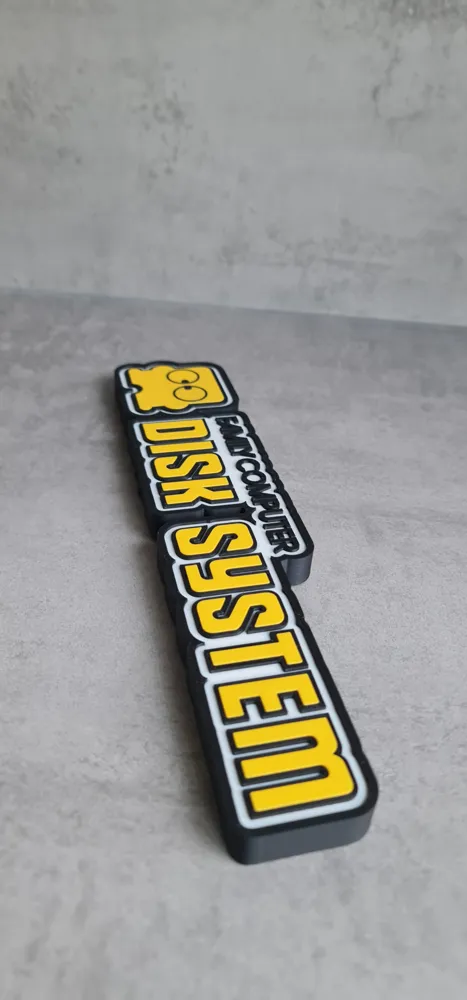 Famicom disc system Logo / Sign - Free 3D Print Model - MakerWorld