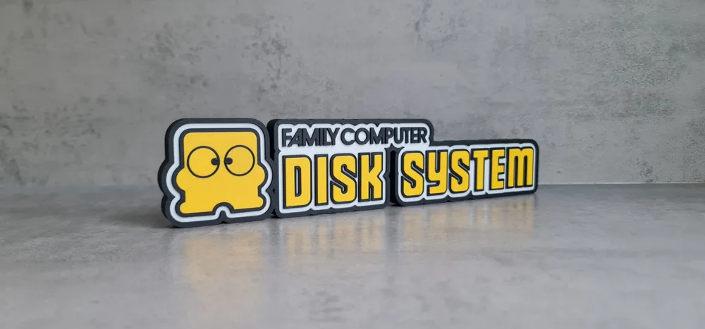 Famicom disc system Logo / Sign - Free 3D Print Model - MakerWorld