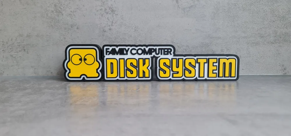 Famicom disc system Logo / Sign - Free 3D Print Model - MakerWorld