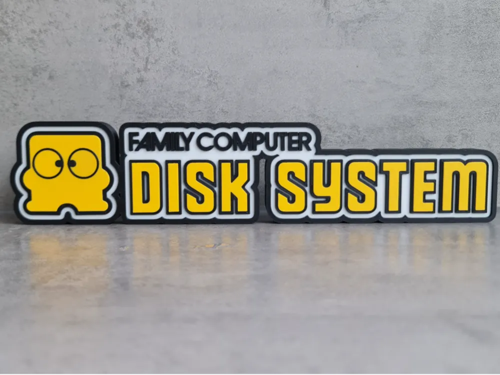 Famicom disc system Logo / Sign - Free 3D Print Model - MakerWorld