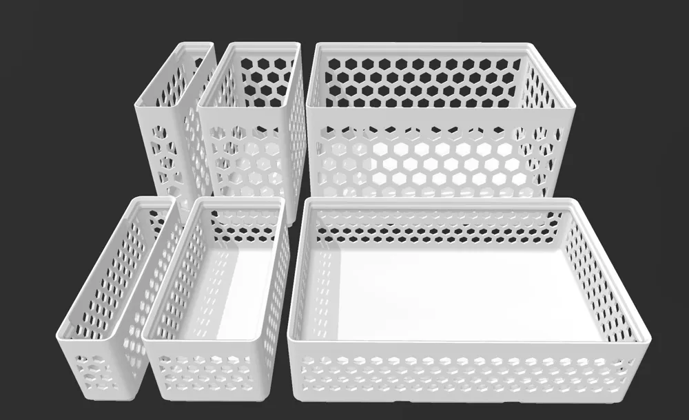 Gridfinity Hex Bins all sizes Remixed by ostat MakerWorld: Download Free 3D Models