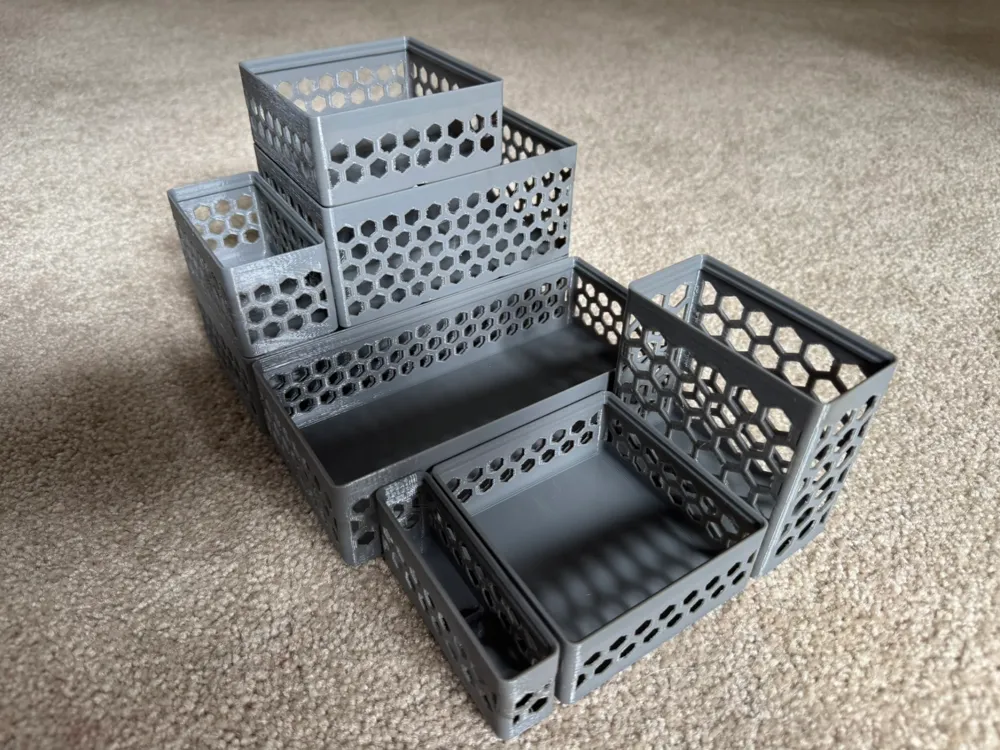 Gridfinity Hex Bins all sizes Remixed by ostat MakerWorld: Download ...