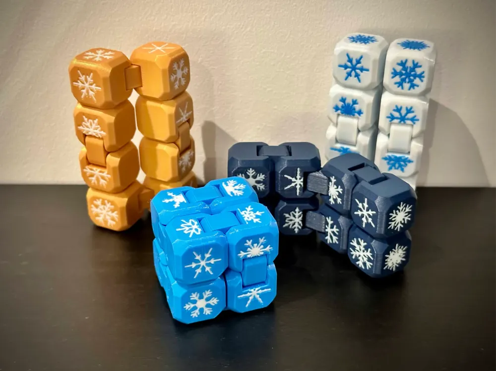 Fidget Cube: Snowflakes by Austin Vojta MakerWorld: Download Free 3D Models