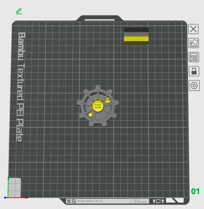 Vault 111 door knob for P1/X1 series by DutchWorkX3D - MakerWorld
