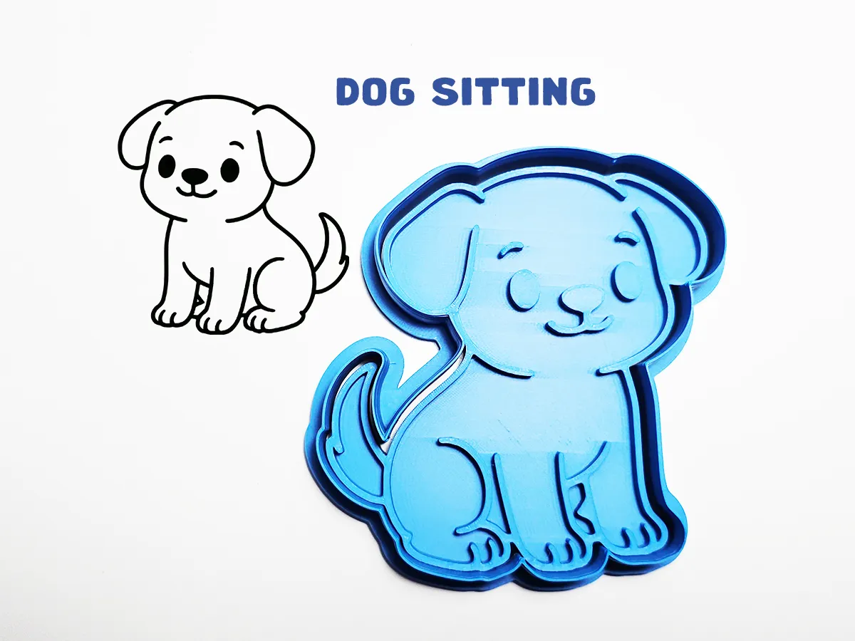 Dog Sitting Cookie Cutter / Stamp by Banani MakerWorld: Download Free ...
