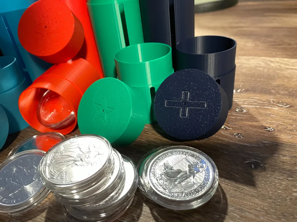 Silver Coin Bullion Air-Tite Coin Tubes by tgnmonster - MakerWorld