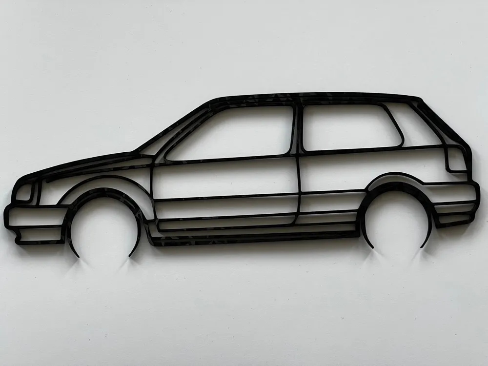 Volkswagen MKIII (MK3) Golf Wall Art Silhouette. by XmonikerX - MakerWorld