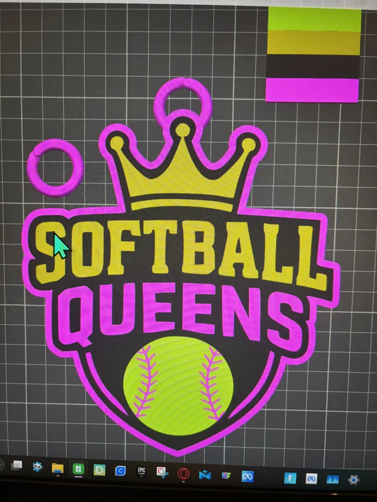 Softball Queens Hype Chain - Free 3D Print Model - MakerWorld