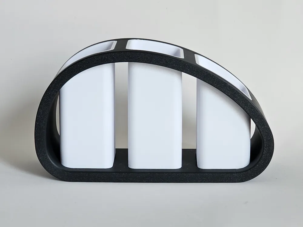 Arc Remote Holder – 3-Slot Curved Stand - Free 3D Print Model - MakerWorld