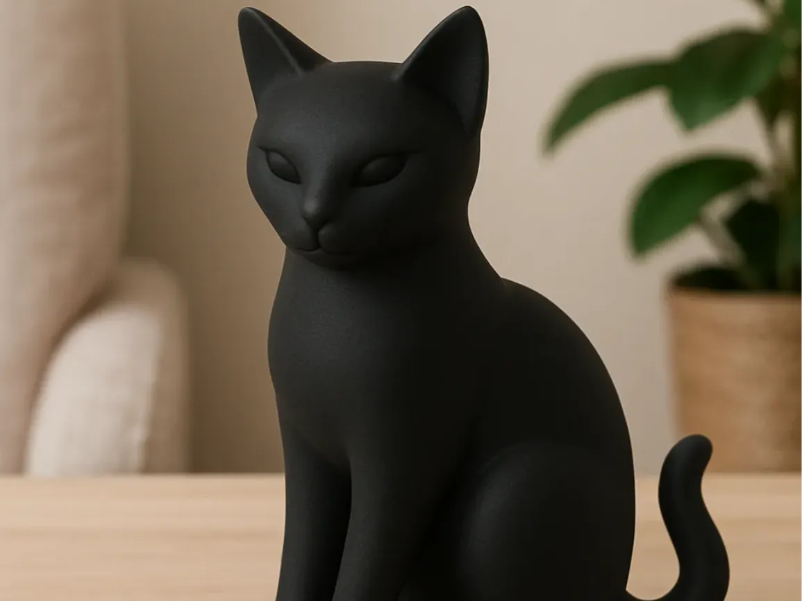 Modern Black Cat Figurine by Schafi MakerWorld: Download Free 3D Models