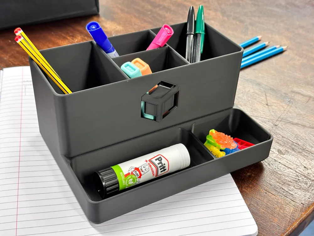 Modern Floating Large Desk Organizer - Cube by Eternity Labs - MakerWorld
