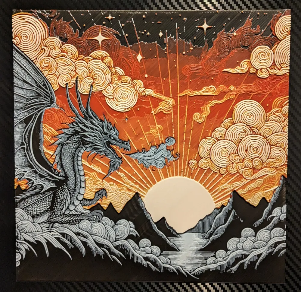 Dragon - HueForge print by enraged badger - MakerWorld