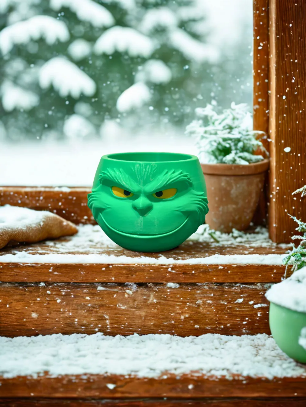 Grinch Planter / Bowl – Christmas Plant Pot by Invento de Rose ...