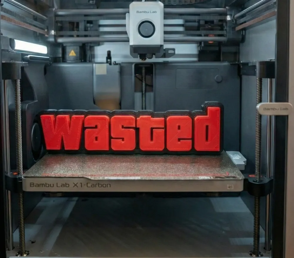 GTA "Wasted" Sign | Grand Theft Auto | NO AMS - Free 3D Print Model ...