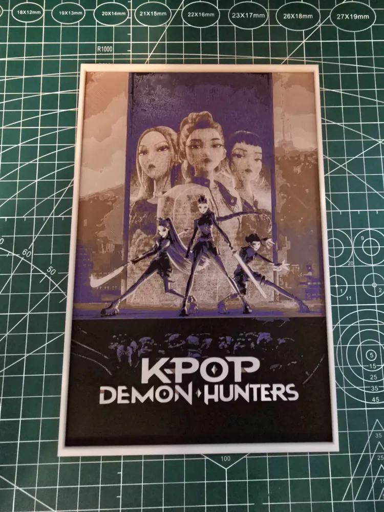 KPop Demon Hunters Movie Poster - Hueforge Art by Lumpy3D MakerWorld: Download Free 3D Models