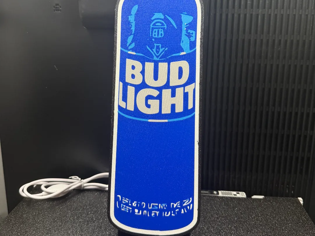 Bud Light Aluminum bottle style lightbox - Free 3D Print Model - MakerWorld