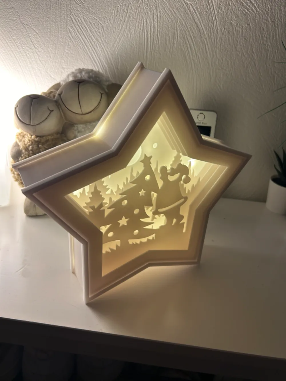 Shadow Lamp Shadow Box Christmas LED - Free 3D Print Model - MakerWorld