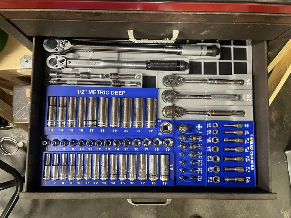 Gridfinity 3/8" socket extension holder by Cattywhompus - MakerWorld