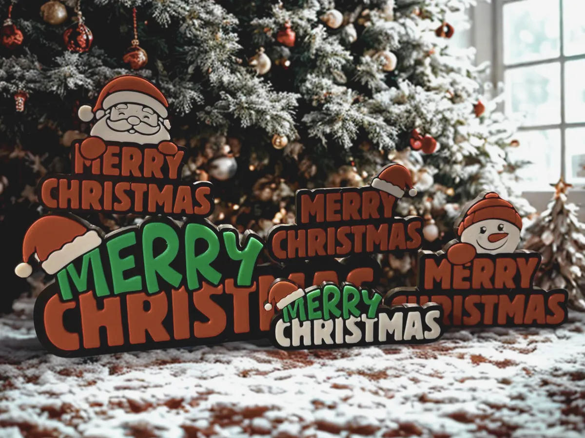 Merry Christmas Logo Set - customizable by Drokk MakerWorld: Download ...
