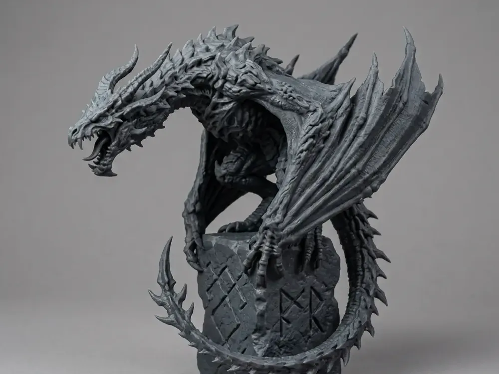 Serpent Rune Dragon - Free 3D Print Model - MakerWorld
