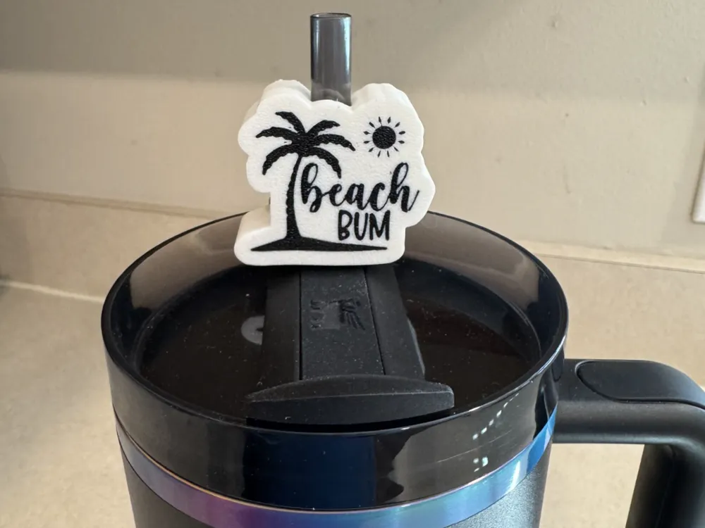 Beach Bum Stanley Cup Straw Topper - Free 3D Print Model - MakerWorld