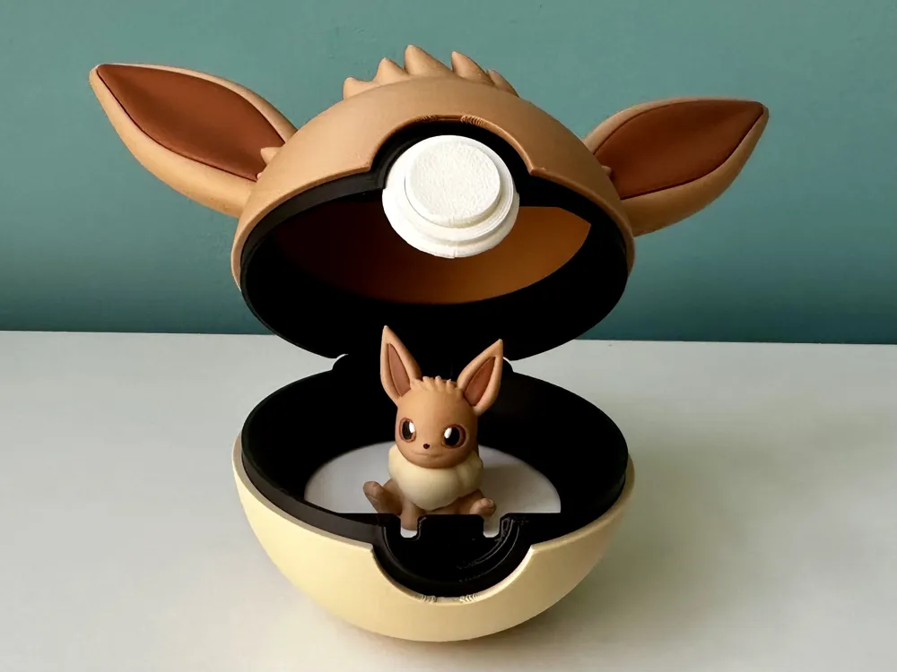 Eevee Ball V2 - Pokemon - Pokeball Functional - Free 3D Print Model ...