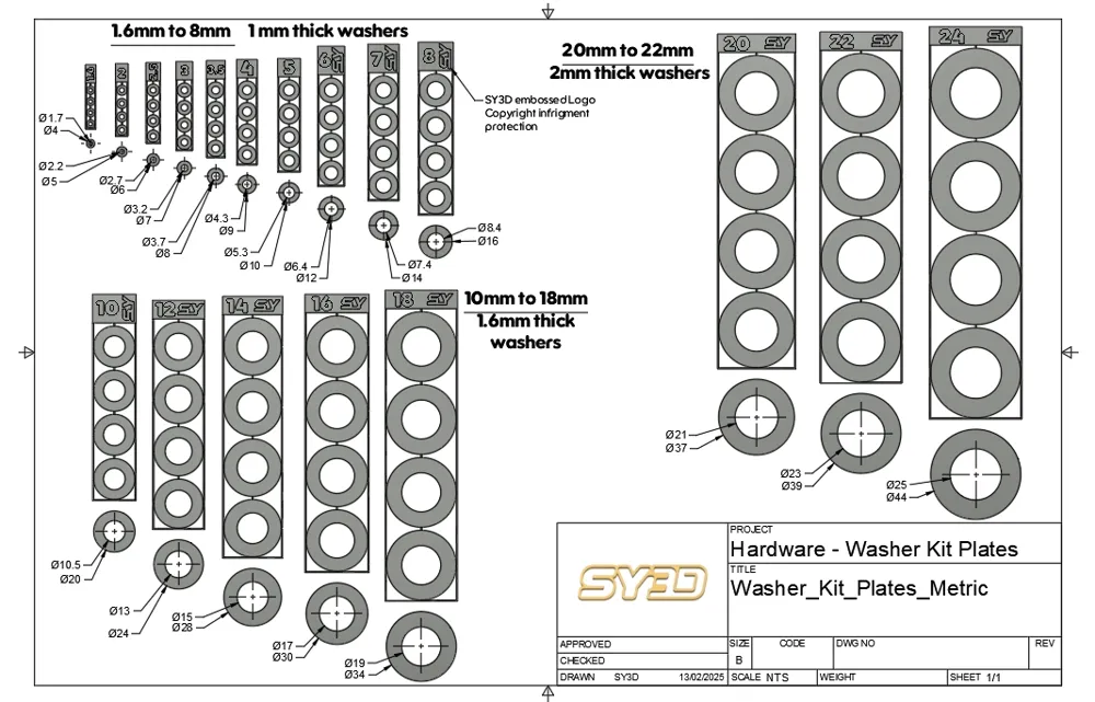 Metric Washers Kit Plates - Ready to print - Free 3D Print Model ...