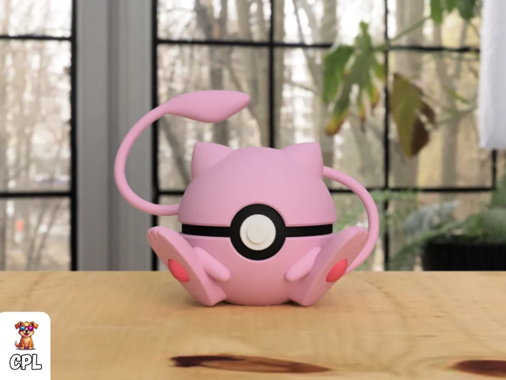#0151 - Mew Poke Ball - Free 3D Print Model - MakerWorld