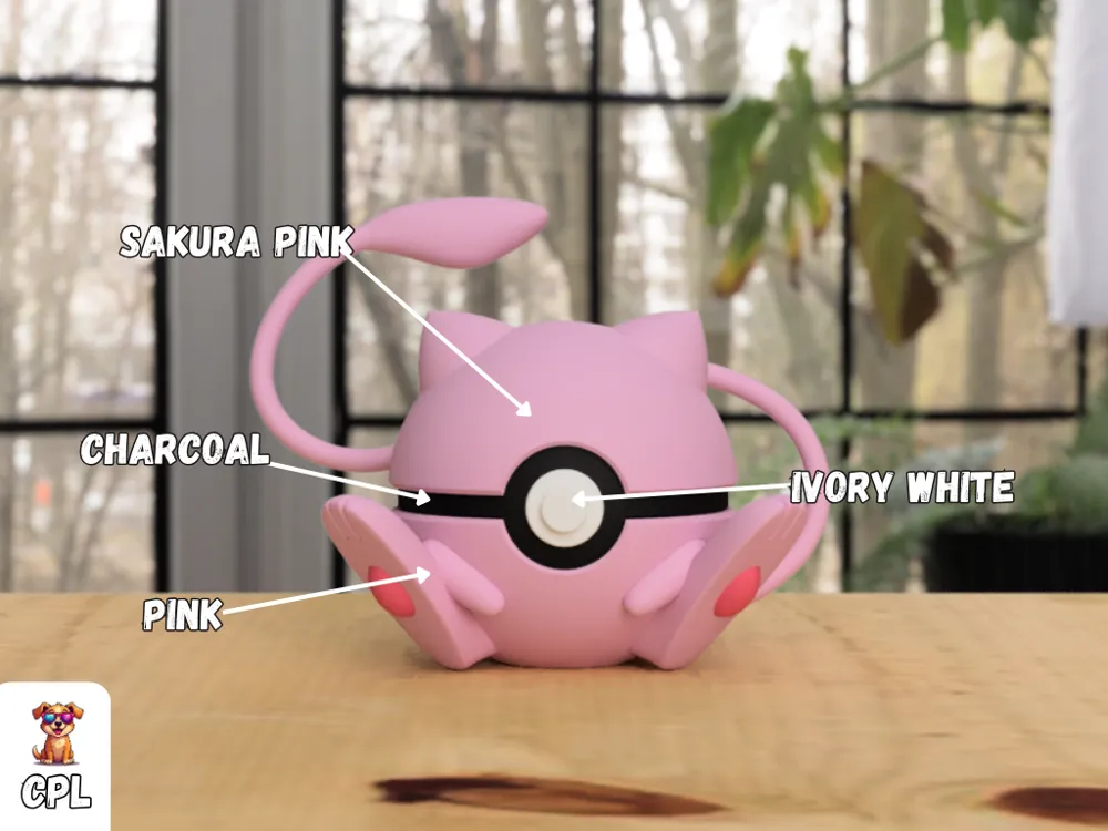 #0151 - Mew Poke Ball - Free 3D Print Model - MakerWorld