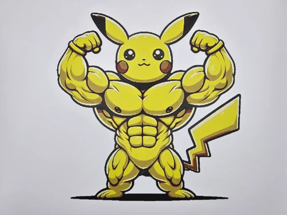 Pikachu Bodybuilder Pokémon by Kactus FpvMakerWorld: Download Free 3D ...