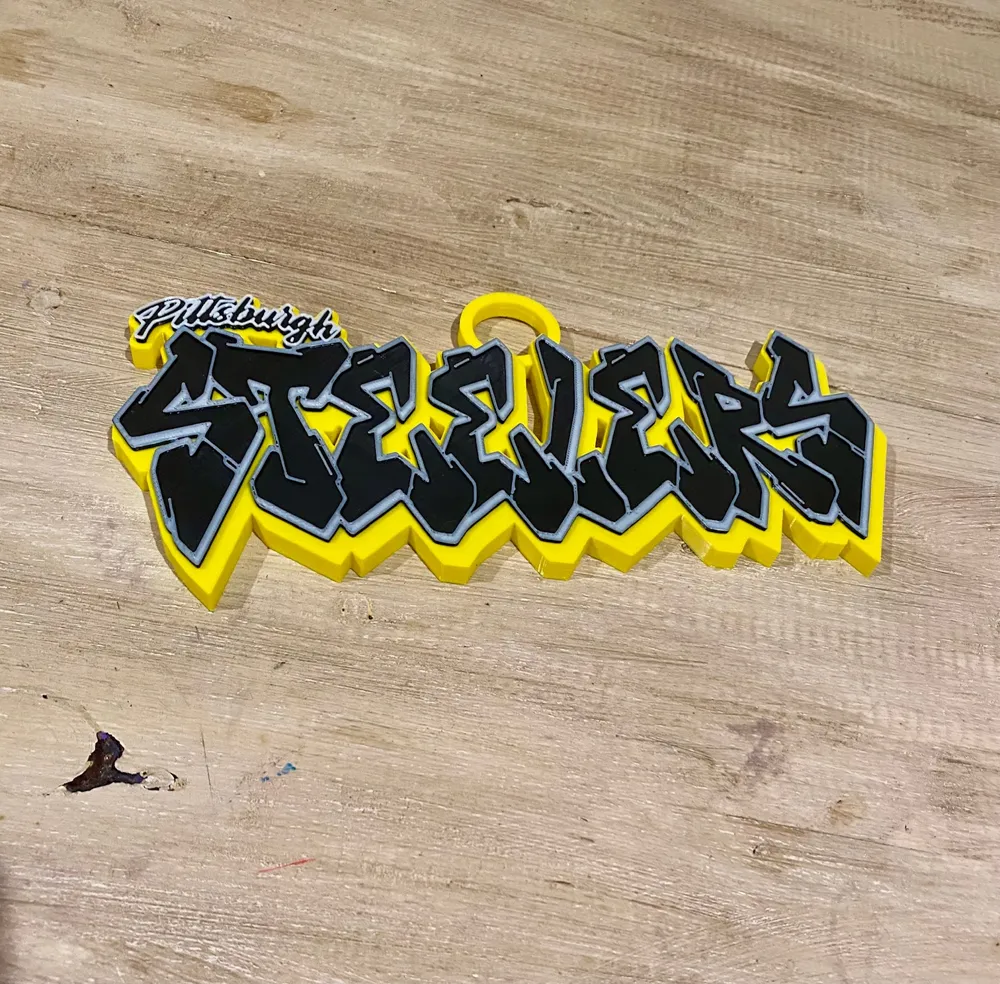 Graffiti Pittsburgh Steelers Hype Chain Pendant - Free 3D Print Model ...