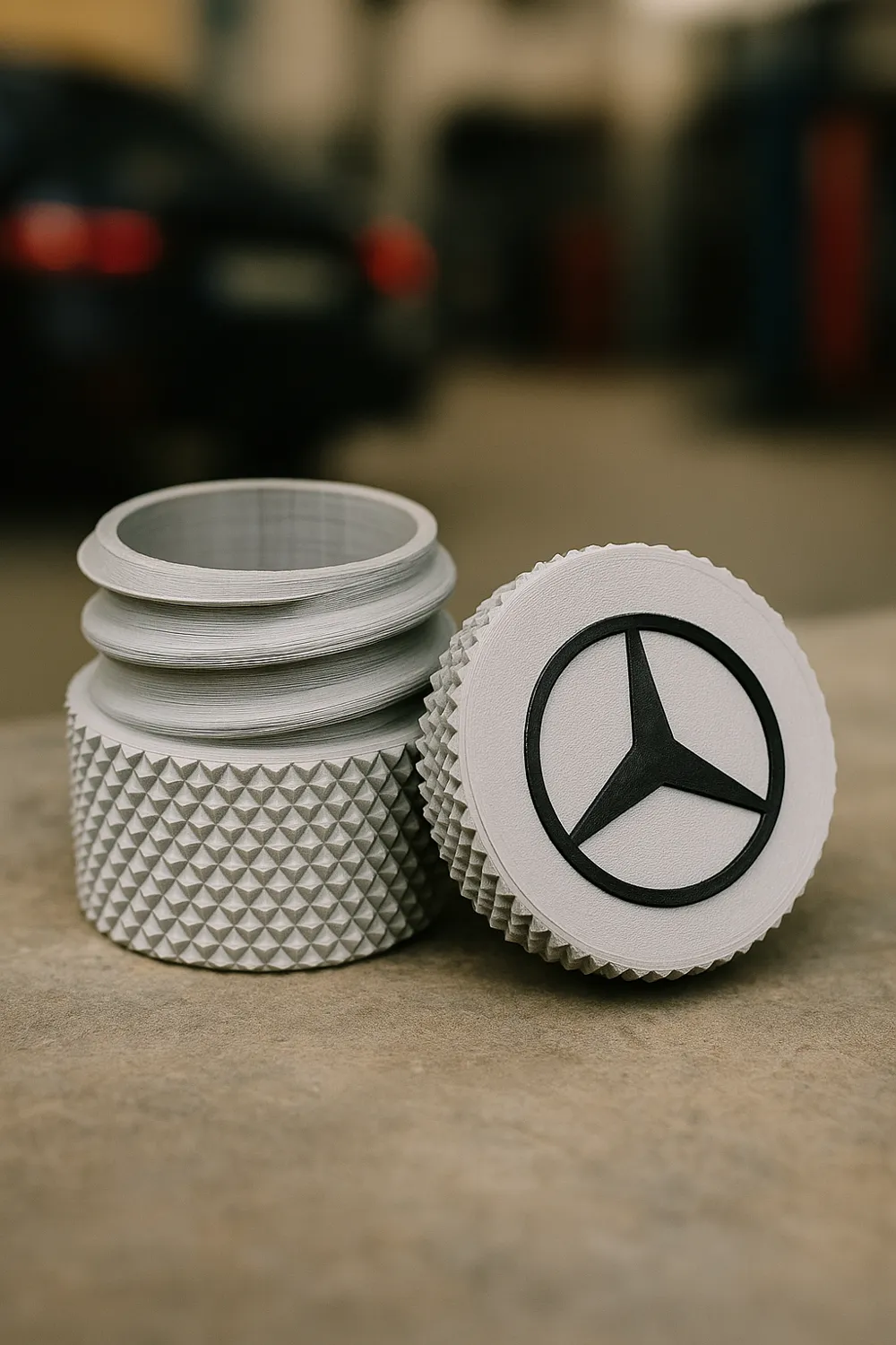 Mercedes Benz Threaded Container by Zap 3D MakerWorld: Download Free 3D ...
