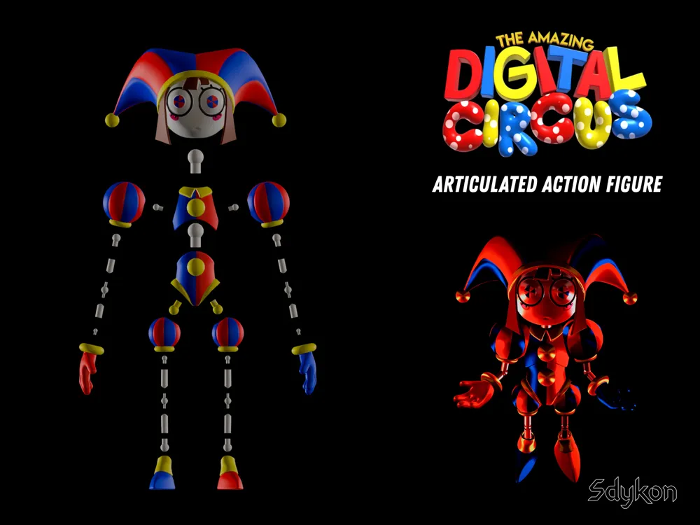 Pomni - Digital Circus (Articulated Action Figure) - Free 3D Print ...
