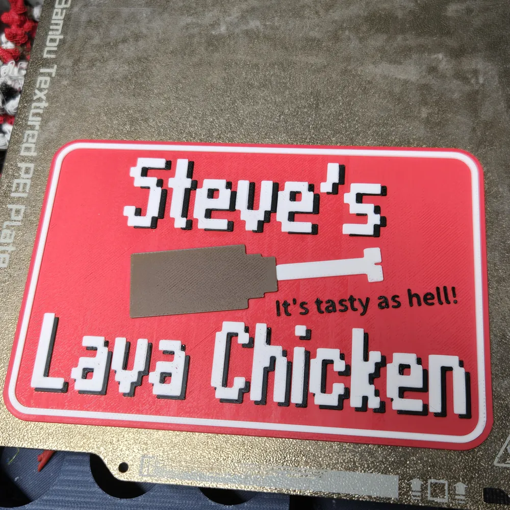 Steve's Lava Chicken sign by SpyreMakerWorld: Download Free 3D Models