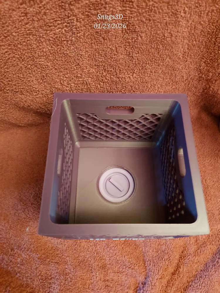 Milk Crate Drink Holder (Half Gallon ) with base - Free 3D Print Model ...