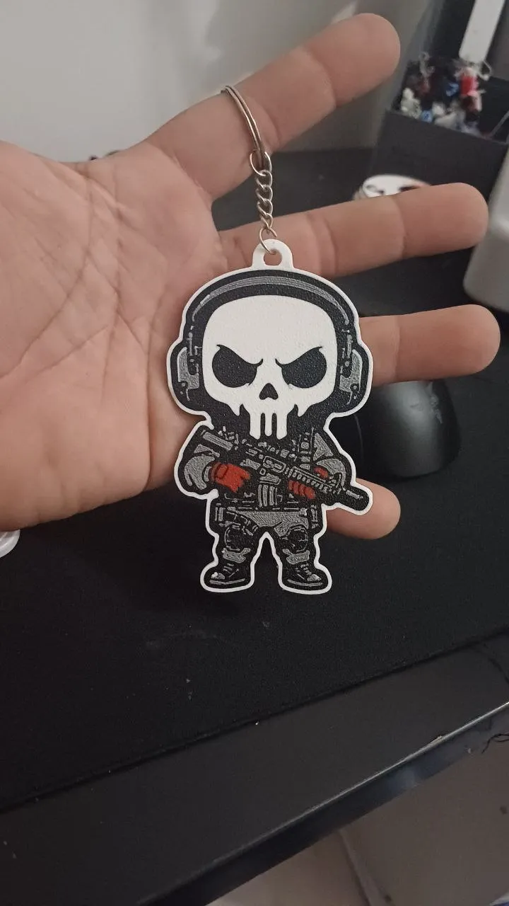 Gosth Call of Dutty keychain by Cajo 3D - MakerWorld