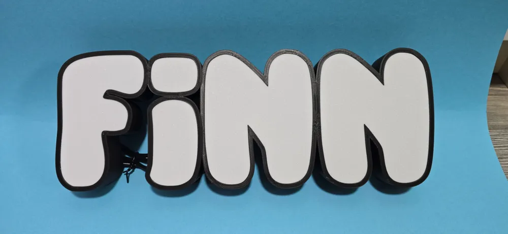 Finn Names LED Light Box - Free 3D Print Model - MakerWorld